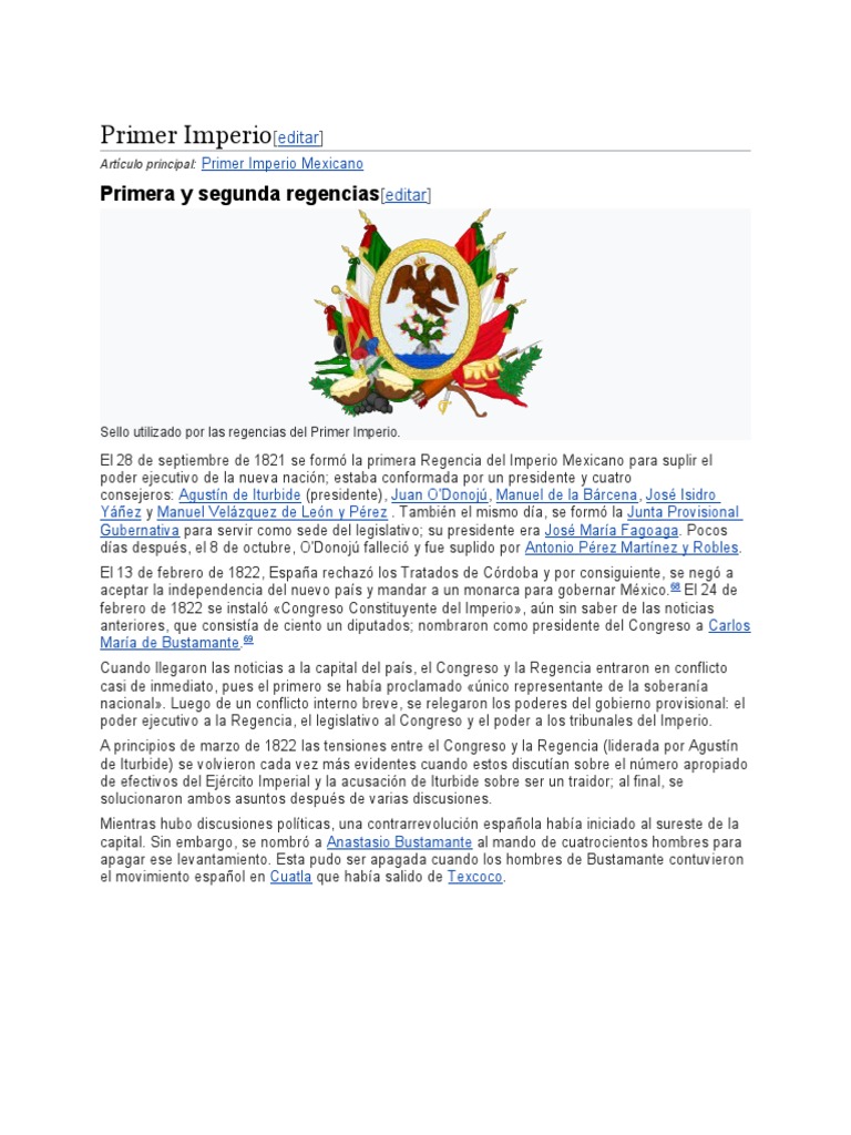 Primer Imperio | PDF | México colonial | Politica de mexico