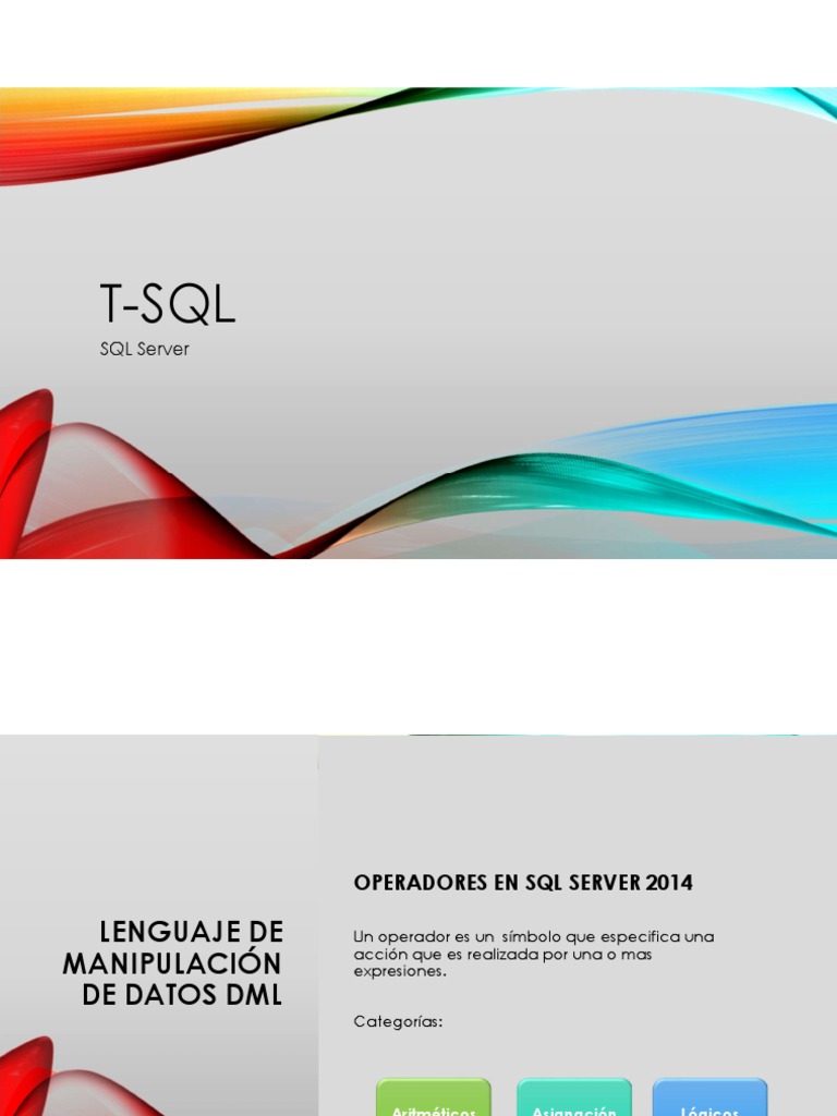 Operadores Y Estructuras De Control En Sql Server Pdf Lenguaje De