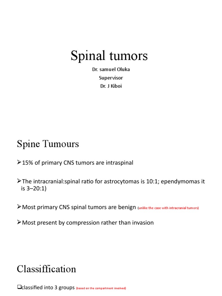 Spinal Tumors | PDF | Vertebral Column | Musculoskeletal System