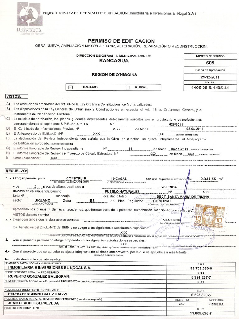 Permiso de Edificación Nogal | PDF