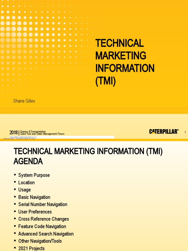 Technical Marketing Information (TMI) : Shane Gilles | PDF