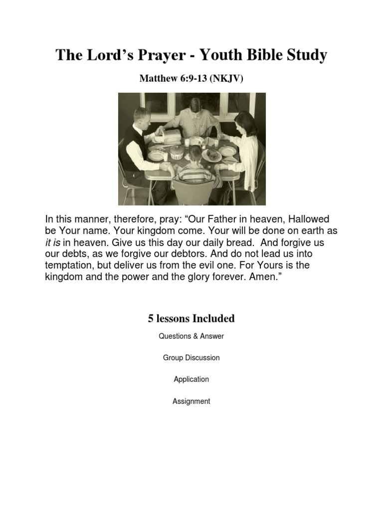 The Lord's Prayer Lessons For Youth | PDF | Lord's Prayer | Forgiveness