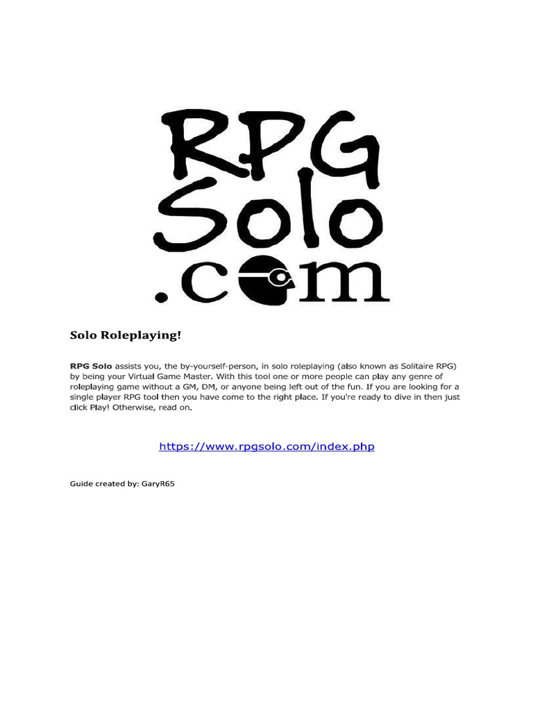 Solo Roleplay | PDF