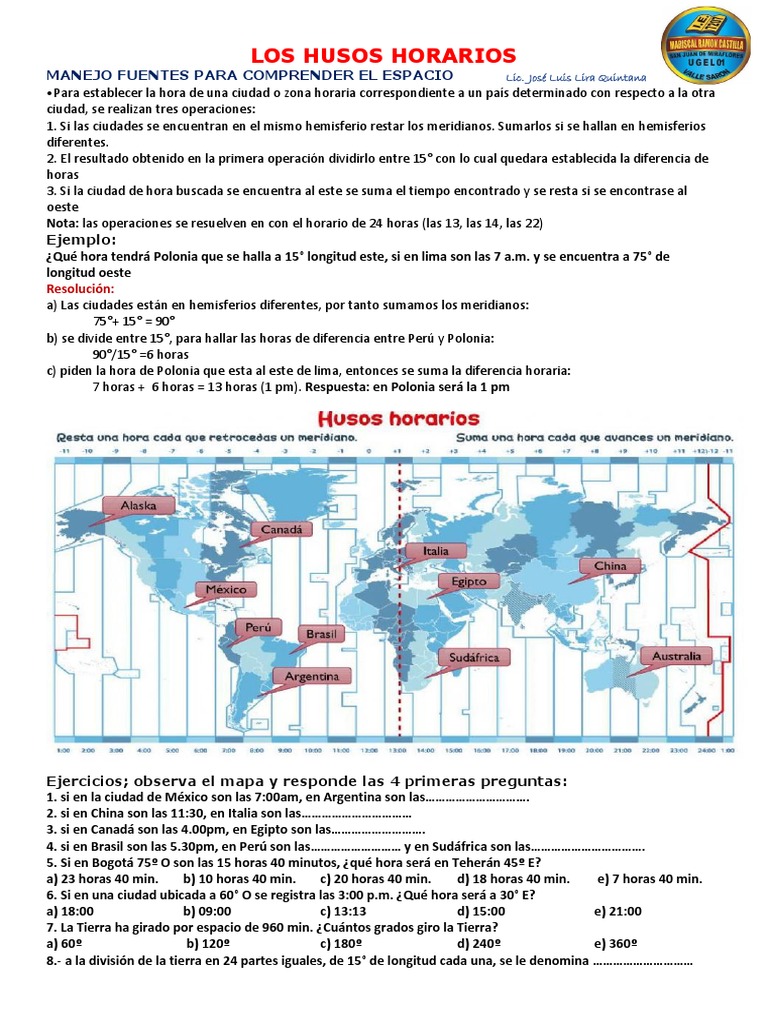 Cómo calcular la diferencia horaria entre ciudades usando los husos ...