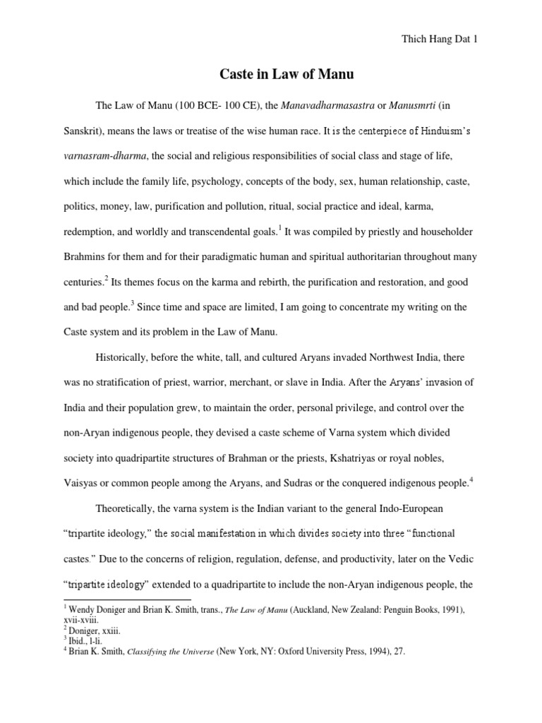 Manu and Caste System | PDF | Brahman | Caste