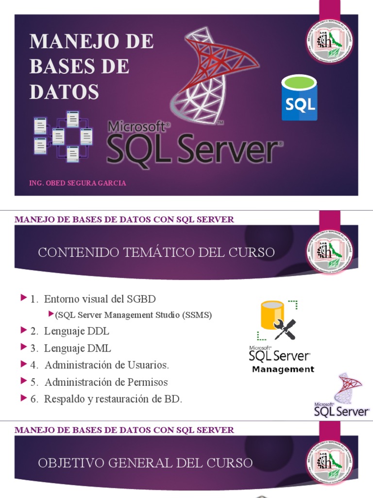 Administración y conceptos básicos de bases de datos con SQL Server ... Administración y conceptos básicos de bases de datos con SQL Server ...