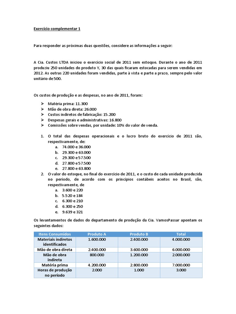 Atividade Complementar 1 | PDF | Pessoal (trabalho) | Despesa