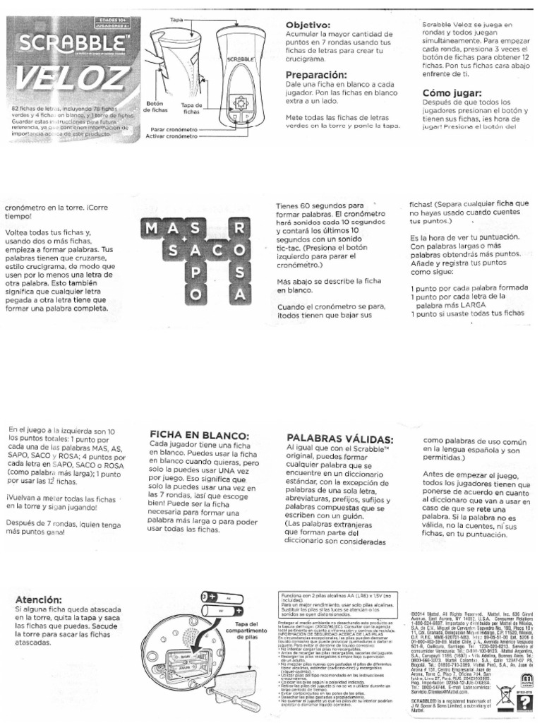 Game BFX51 Scrabble Veloz | PDF