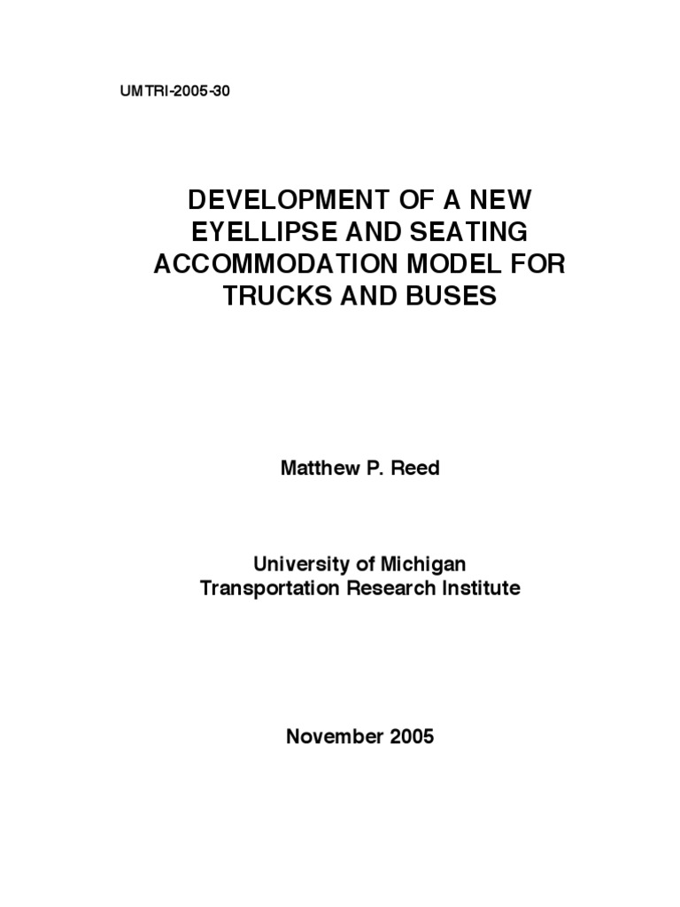 New Eyellipse & Seating Model for Trucks | PDF | Errors And Residuals ...