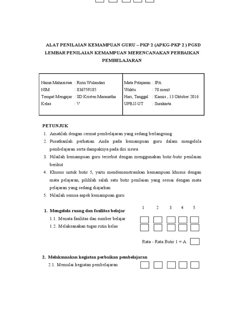 APKG - PKP 2 Supervisor I Siklus II | PDF