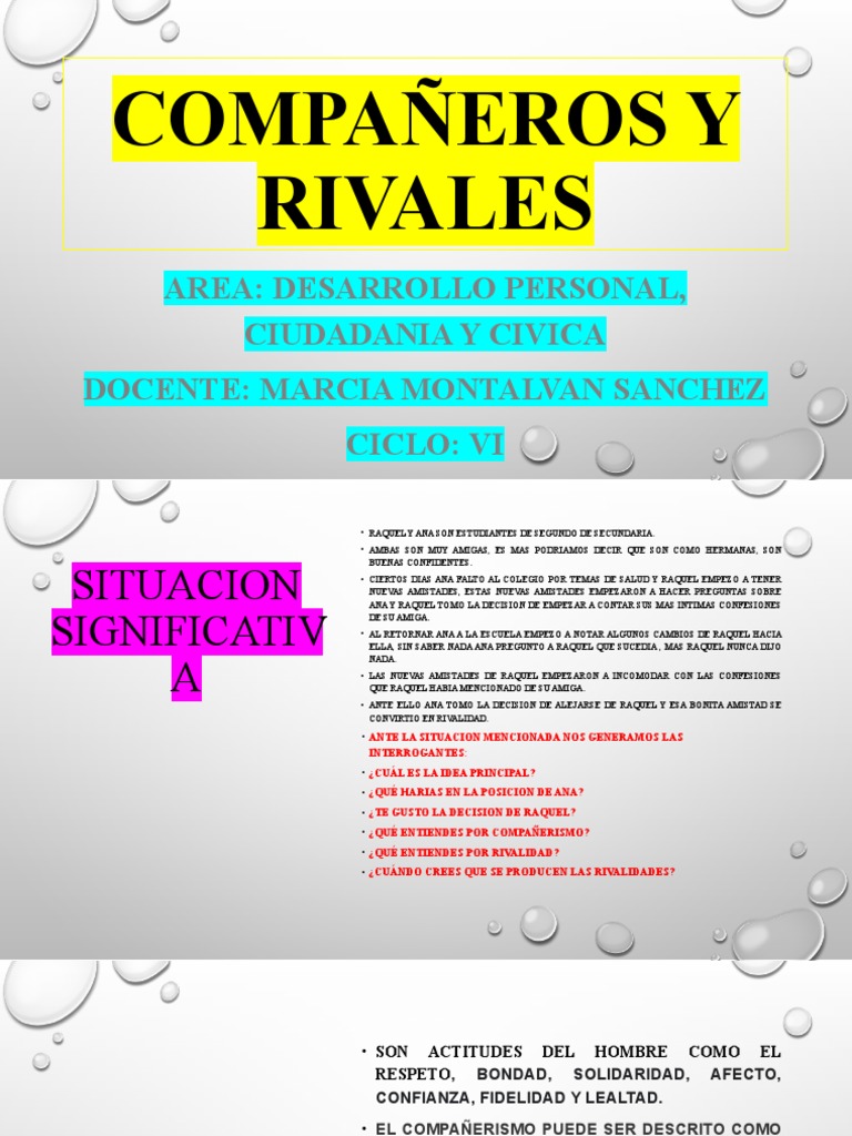 Compañeros y Rivales - 2do de Secundaria | PDF