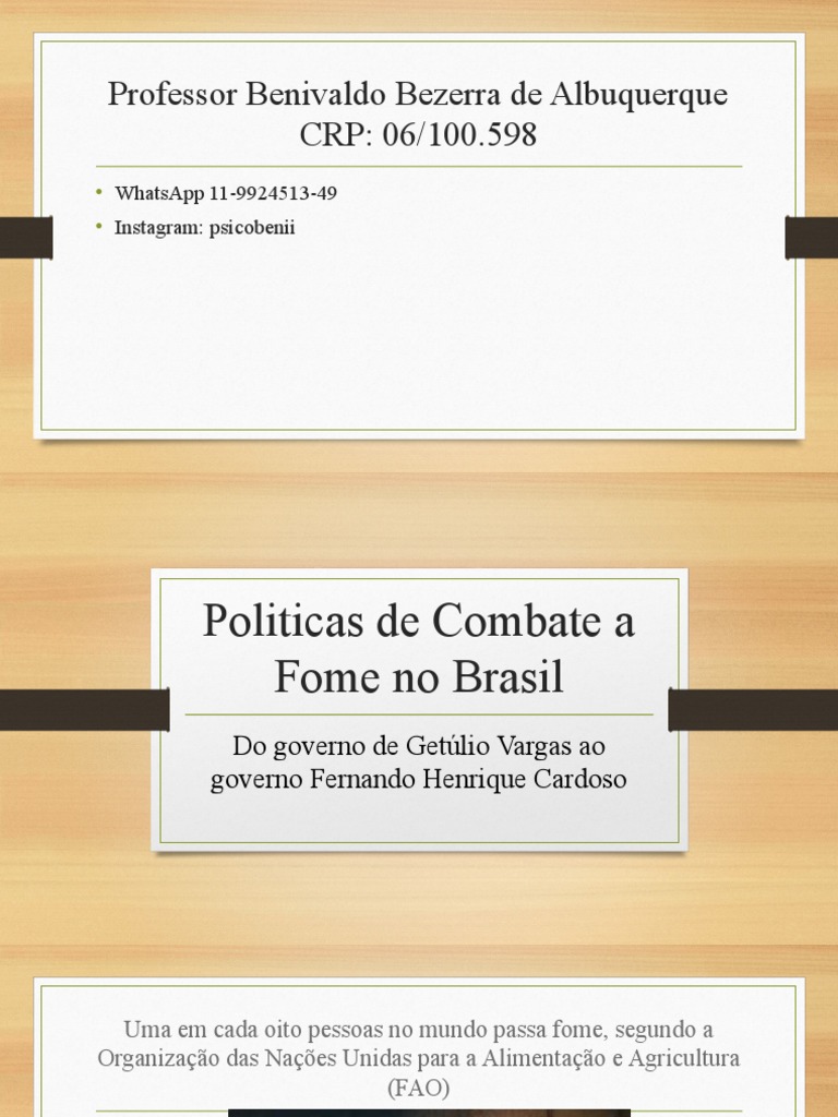 Políticas de Combate à Fome no Brasil | PDF | Brasil | Organizações de ...