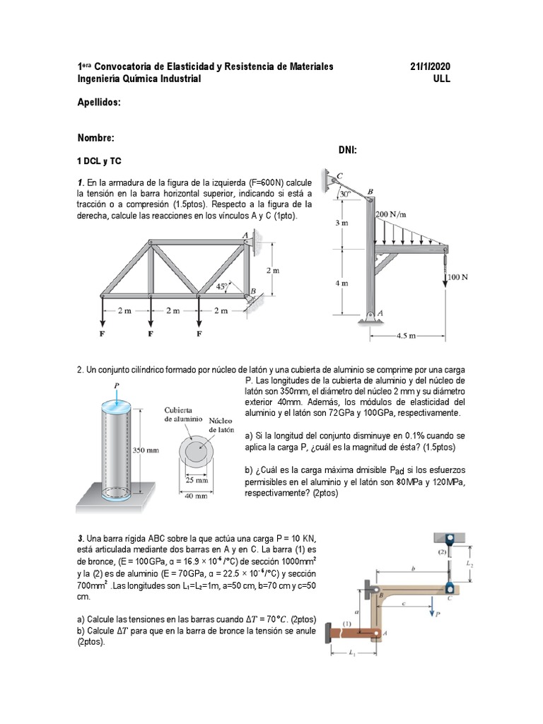 Conv1 1ELA2020 | Descargar gratis PDF | Viga (Estructura) | Doblar