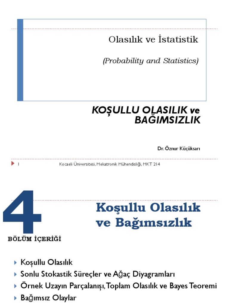 4-Kosullu Olasılık Ve Bagimsizlik, v1 | PDF