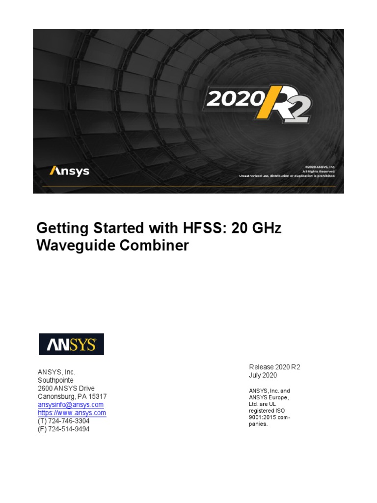 HFSS 20 GHZ Waveguide Combiner | PDF | Menu (Computing) | License