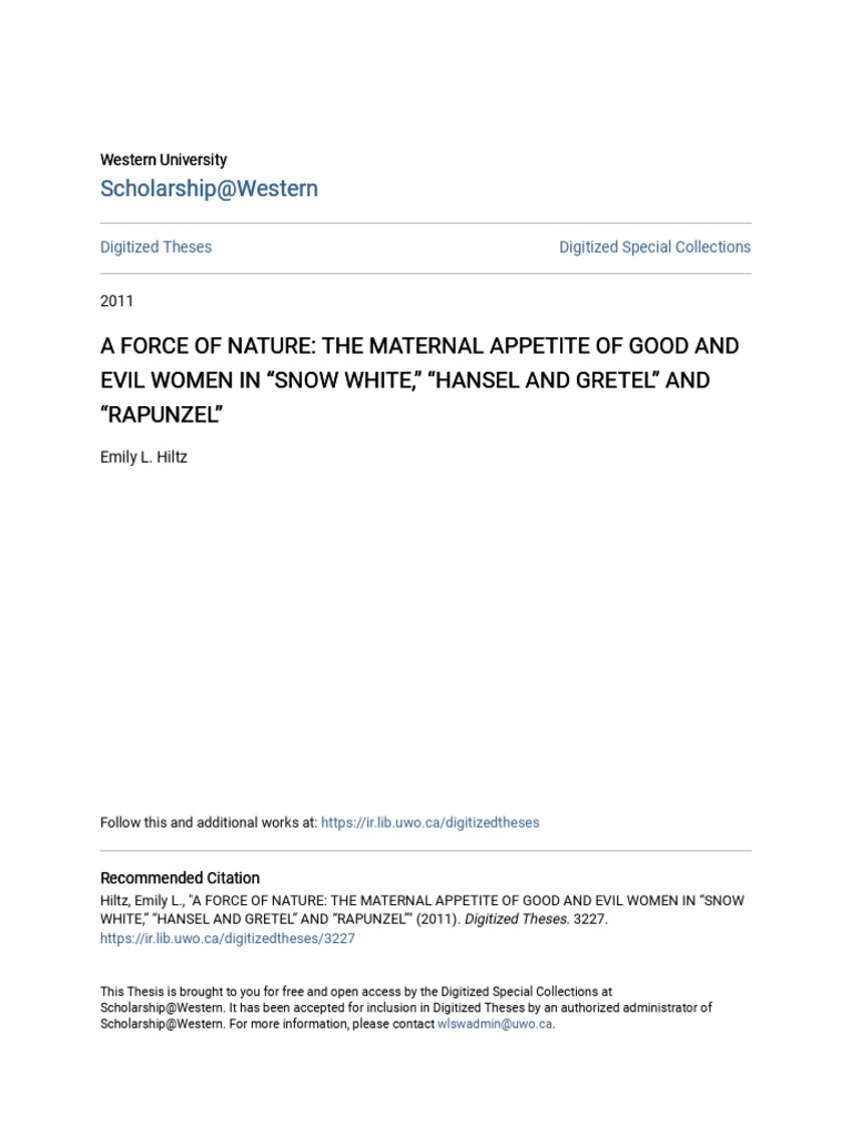 A Force of Nature - The Maternal Appetite of Good and Evil Women I ...