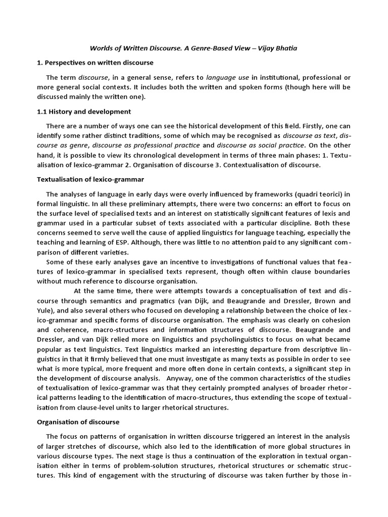 Worlds of Written Discourse | PDF | Discourse | Linguistics