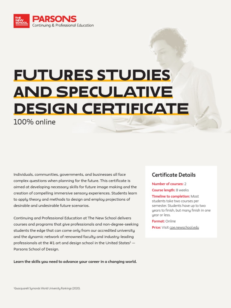 Futures Studies and Speculative Design Certificate: 100% Online | PDF ...