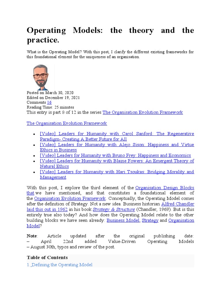 Operating Models: The Theory and The Practice | Descargar gratis PDF ...