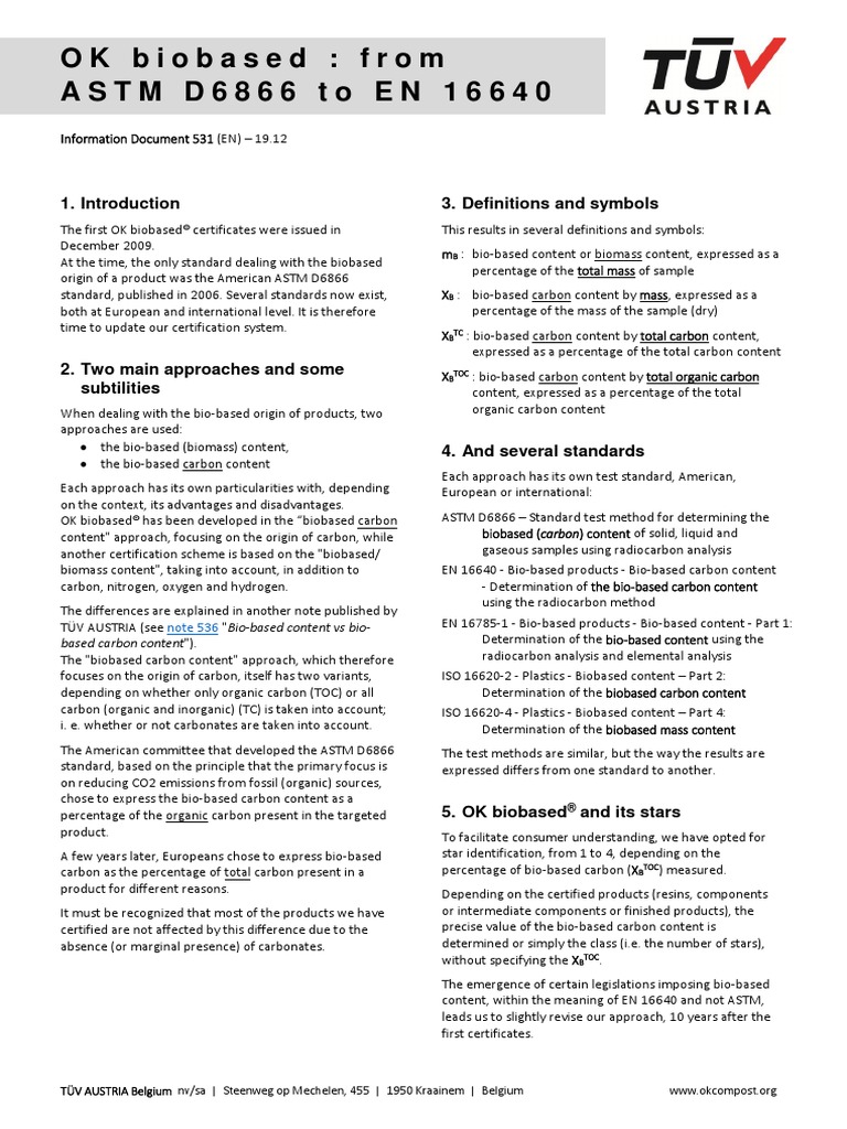 ID-531 OKB From ASTM D6866 To EN 16640 EN | PDF | Total Organic Carbon | Carbon