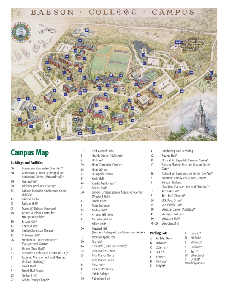 Babson College Campus Map Overview | PDF | Art