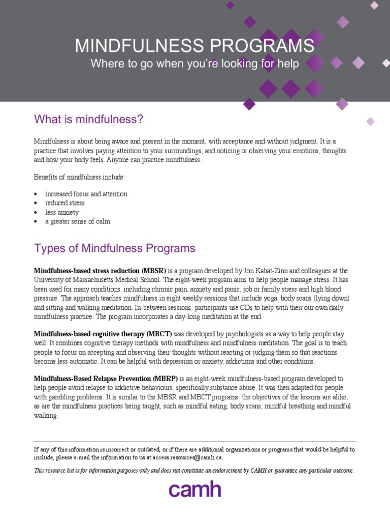 Mindfulness Resources PDF | PDF | Mindfulness | Medicine