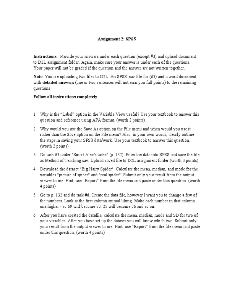 Assignment 2 SPSS | PDF