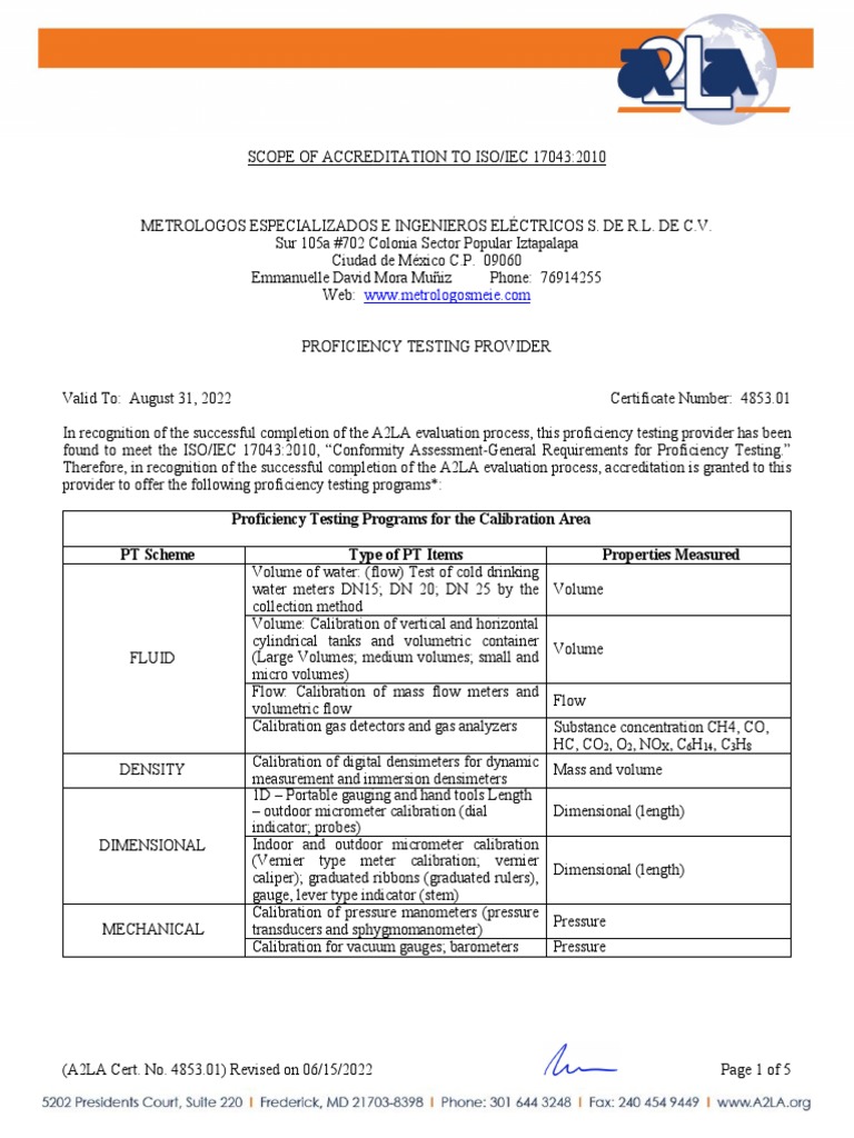 Certificado de Acreditación MEIE | PDF | Electrical Resistance And Conductance | Asphalt