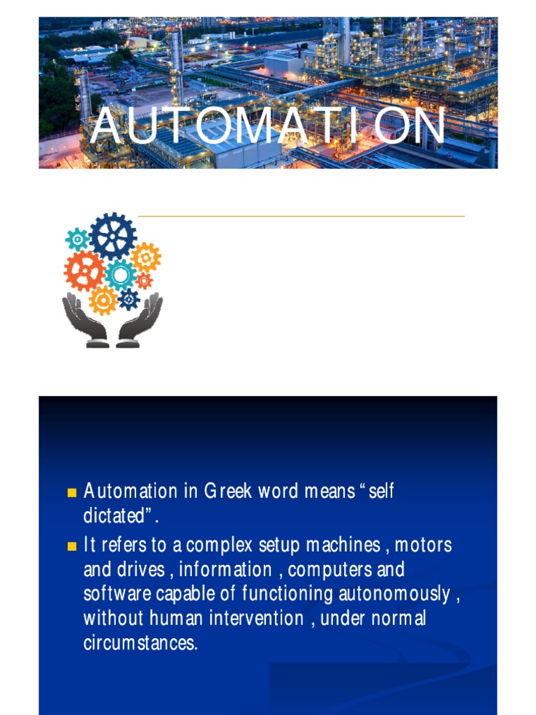Automation Presentation | PDF | Programmable Logic Controller | Automation