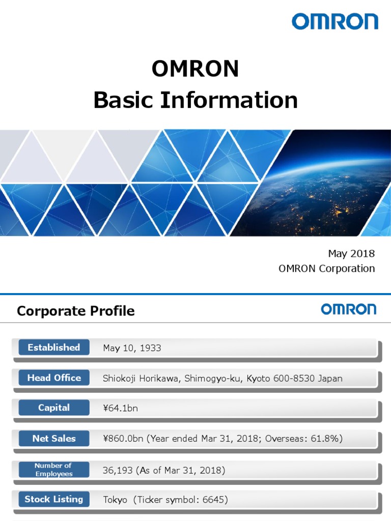 Basic PPT Company Omron | PDF | Dividend | Automation