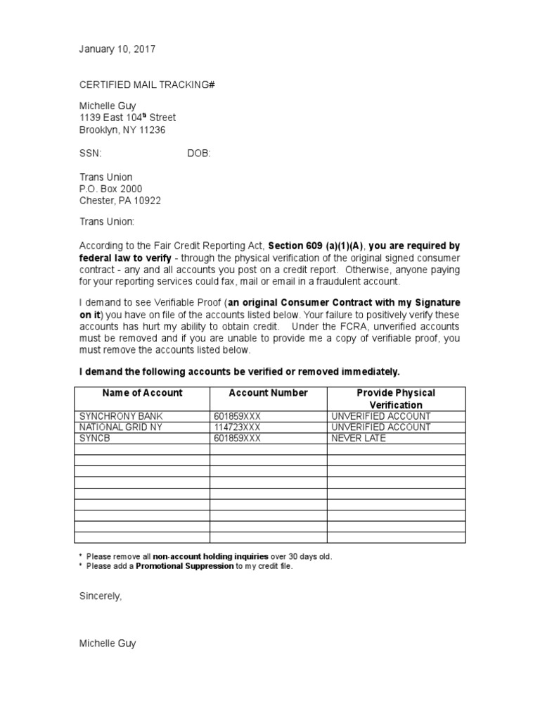 Synchrony Bank 601859XXX Unverified Account National Grid Ny 114723XXX ...