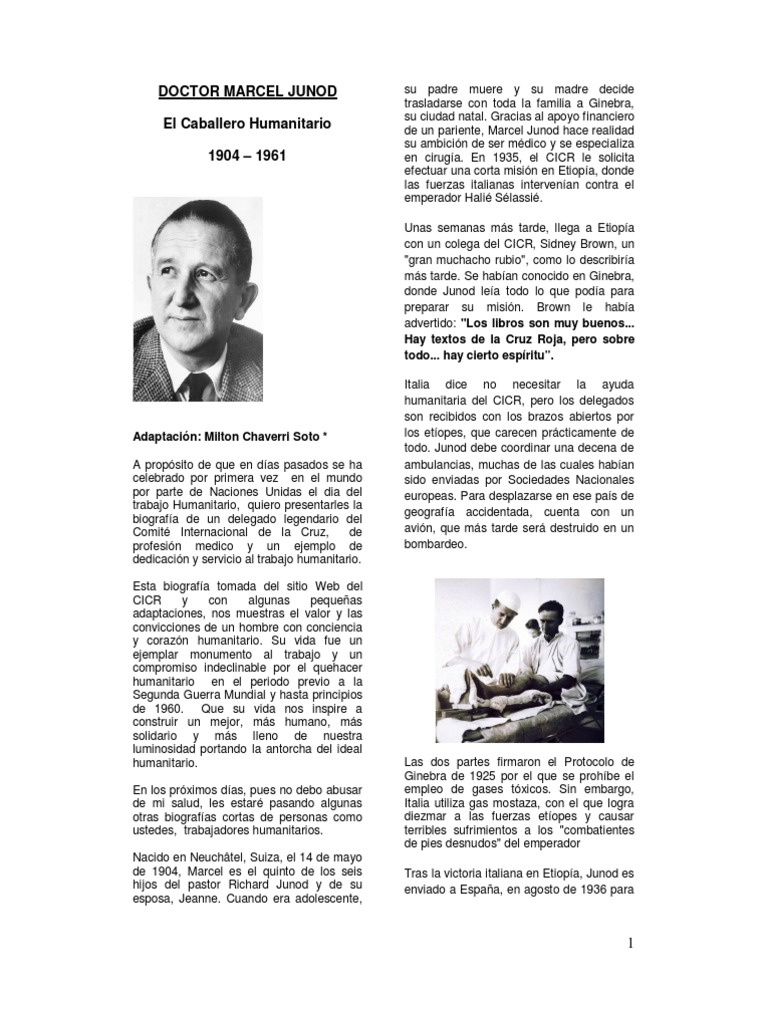 Héroe Humanitario: Marcel Junod | PDF | Prisionero de guerra | Italia