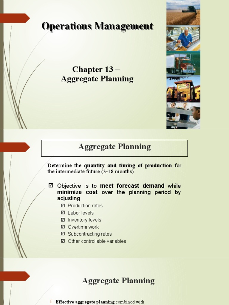 OM CH 13 Heizer Aggregate Planning | PDF | Forecasting | Inventory