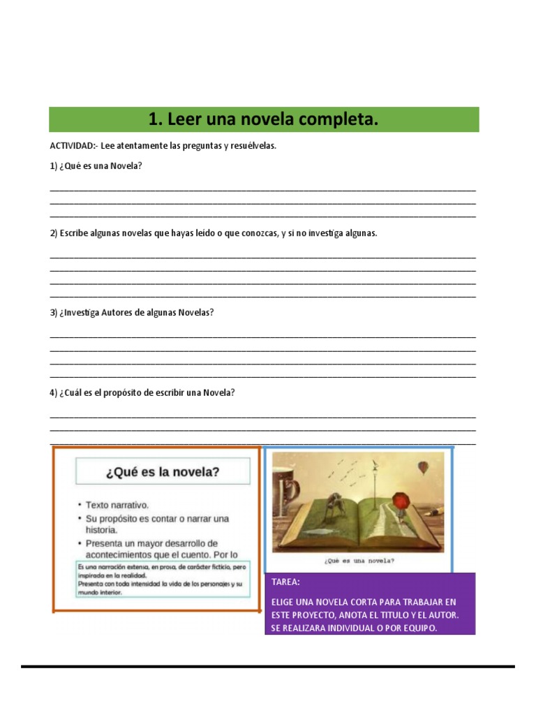 Actividadesespañol 3°A | PDF | Novelas | Narración