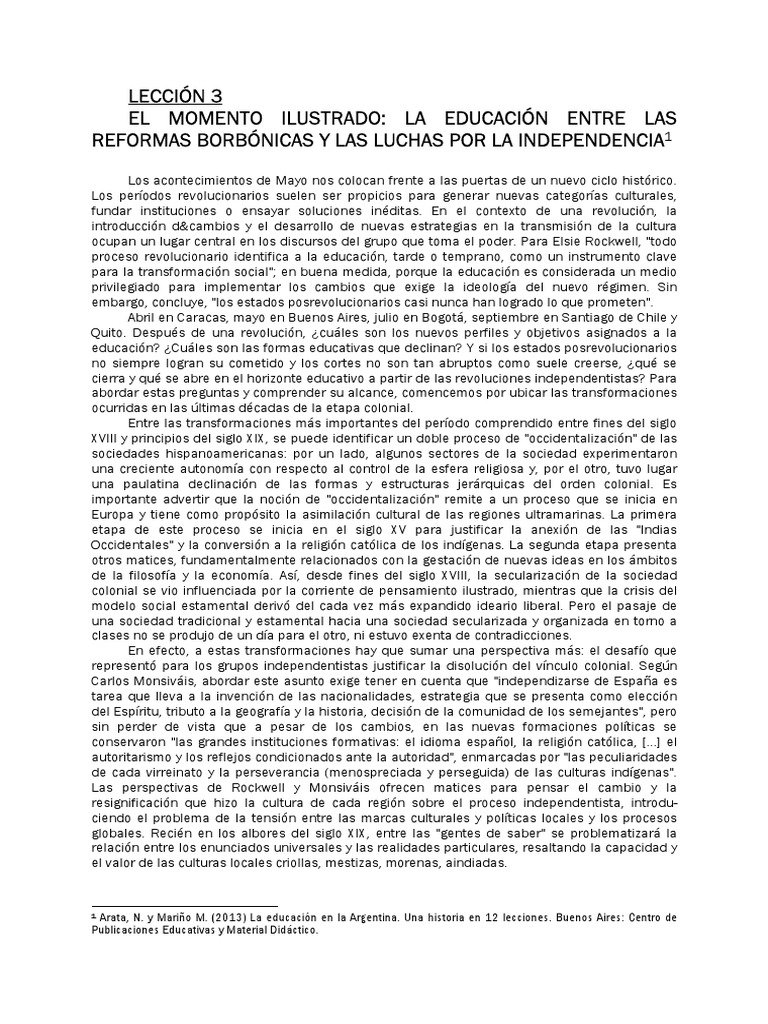 Leccion 3 El Momento Ilustrado Marino y Arata | PDF | Era de iluminacion | España