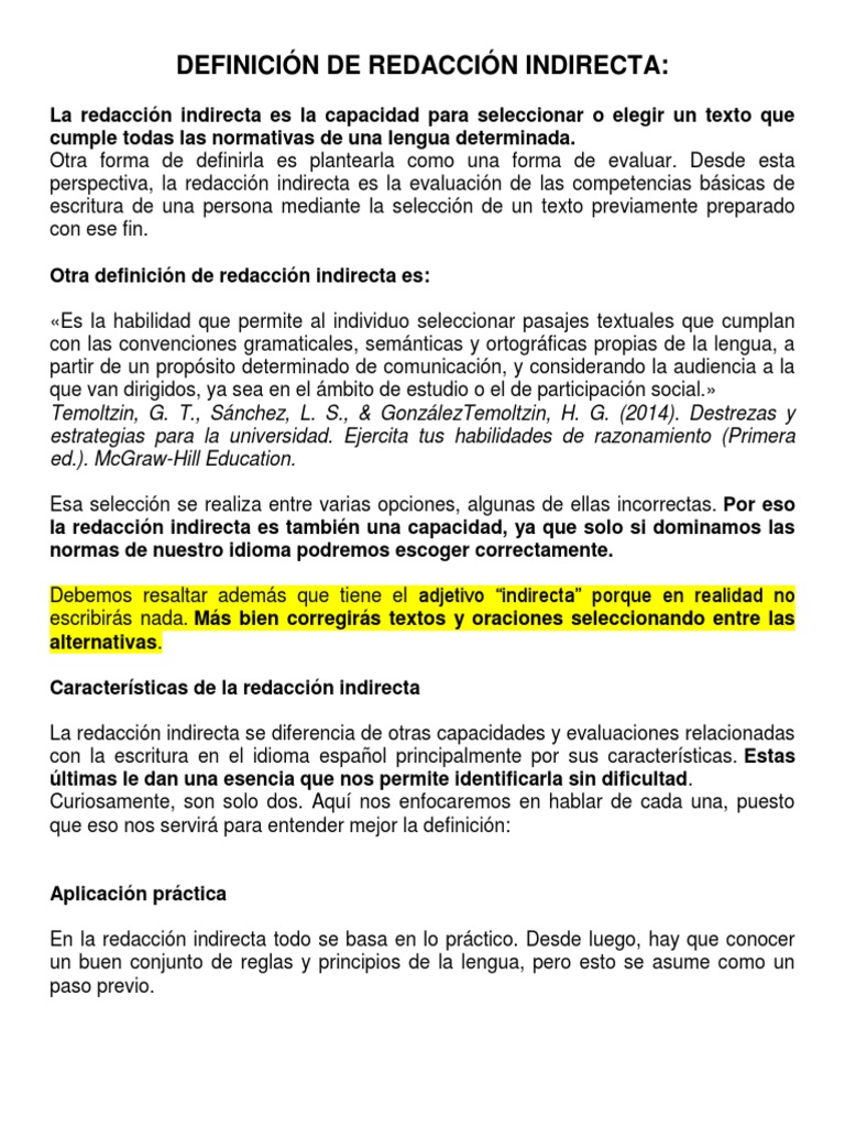 Redacción Indirecta | PDF | Verbo | Oración (Lingüística)