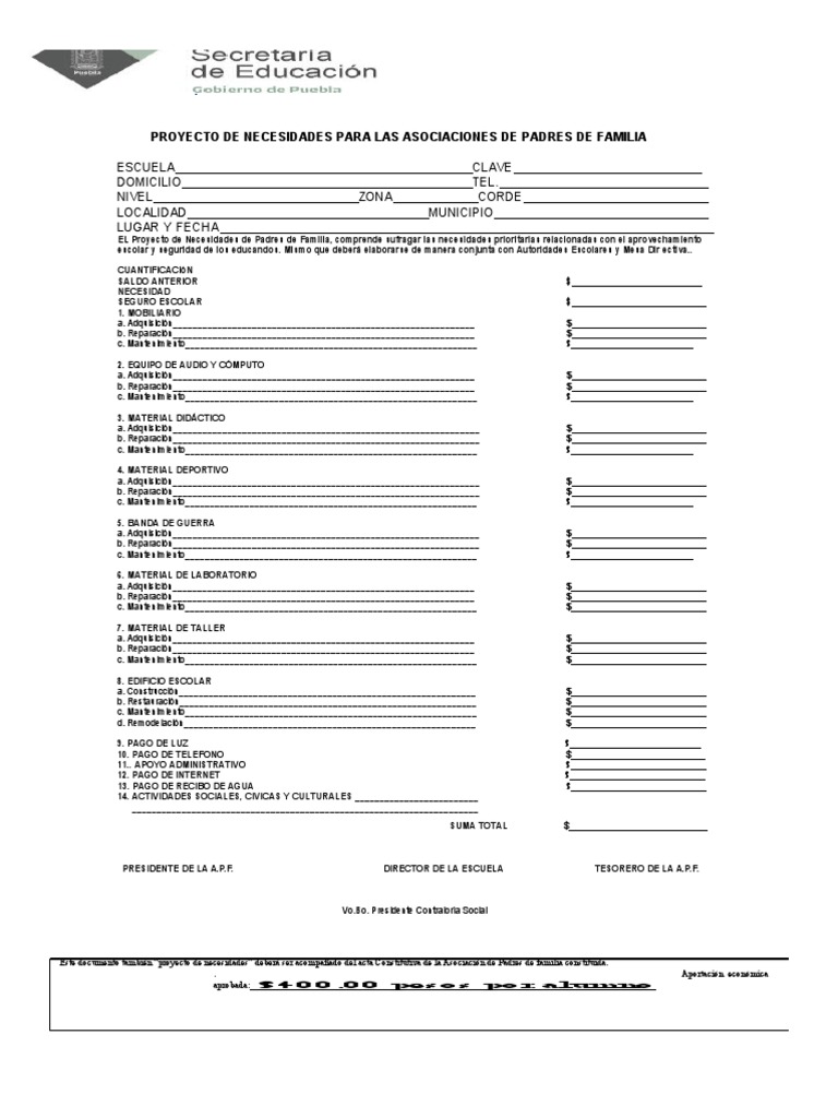 Formatos Apf Ciclo Escolar 2020-2021 | PDF