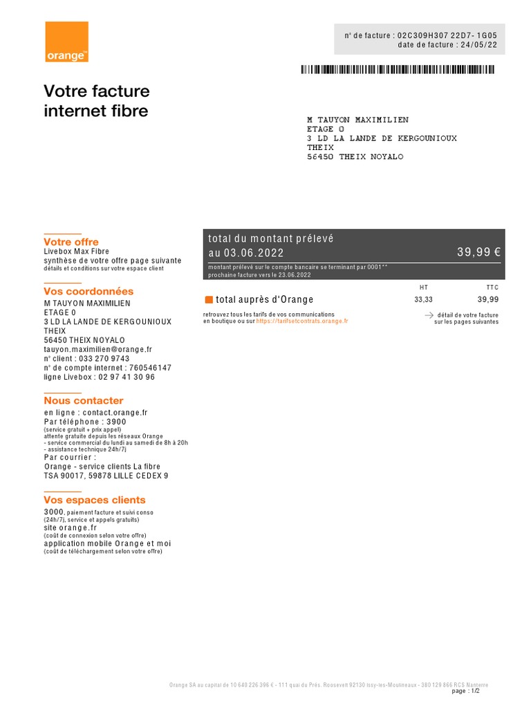 Facture Orange | PDF