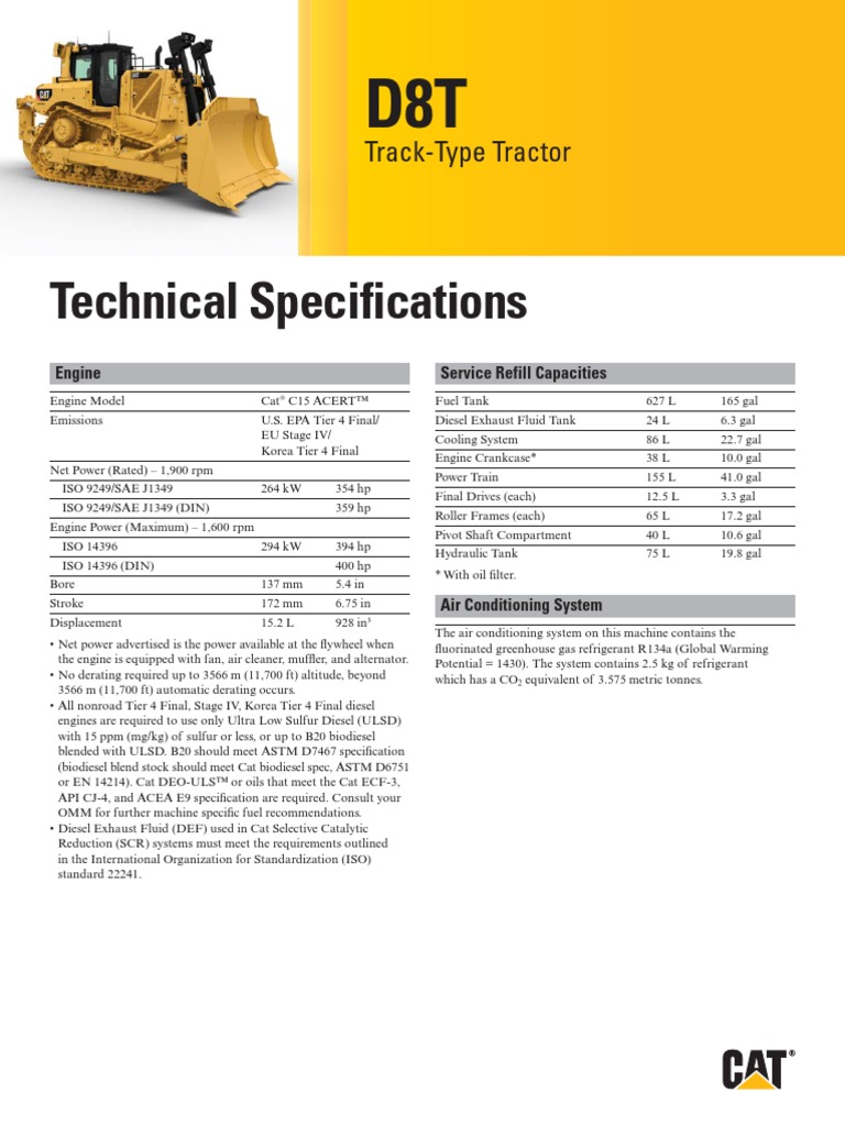 Technical Specifications: Track-Type Tractor | PDF | Horsepower | Tractor