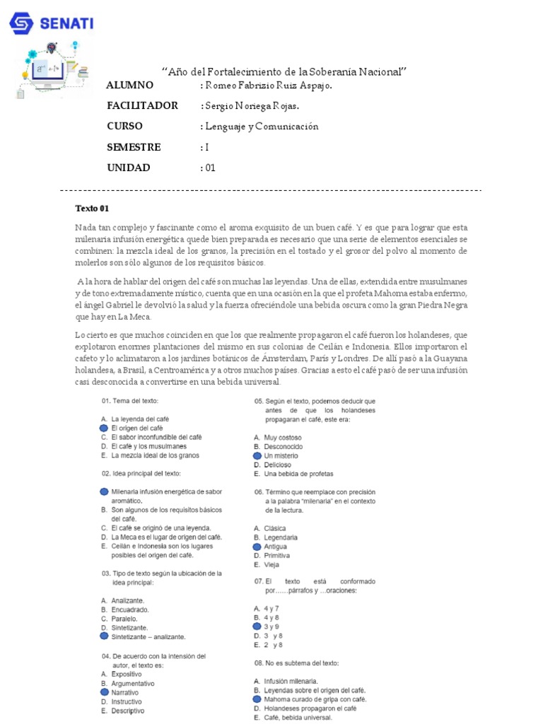 ACTIVIDAD (Habitos de Estudio) | PDF | café