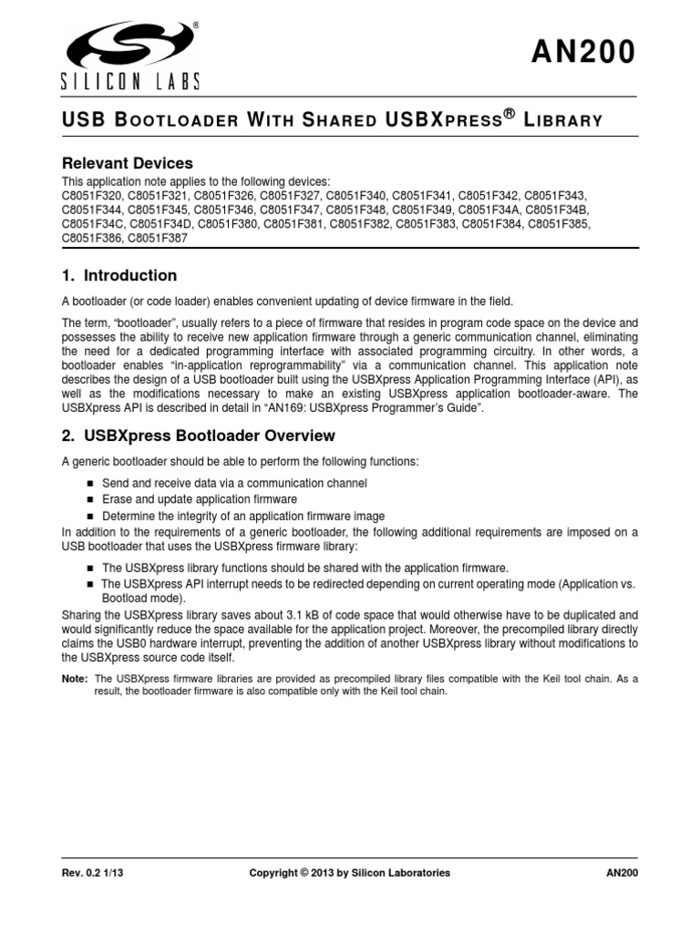 AN200_USB_BootLoader | PDF | Booting | Flash Memory