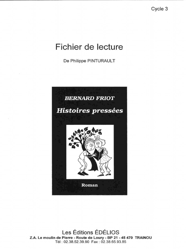 Edelios - Fichier Lecture - Histoires Pressées - Bernard Friot | PDF