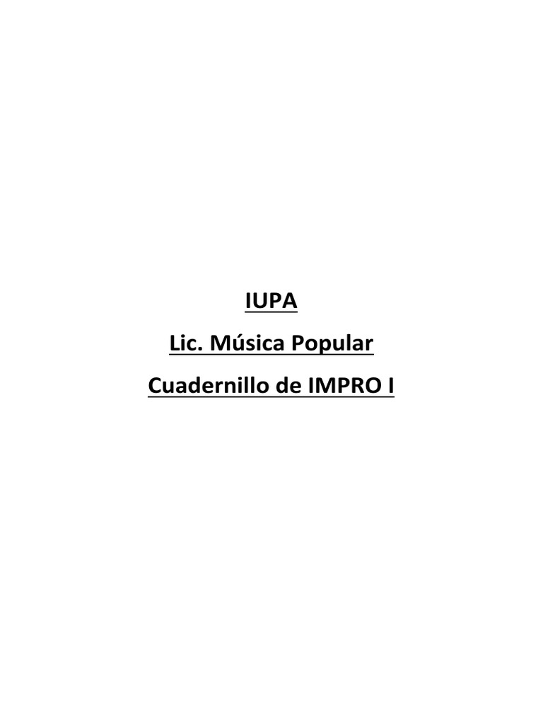 Cuadernillo IMPRO 1 | PDF