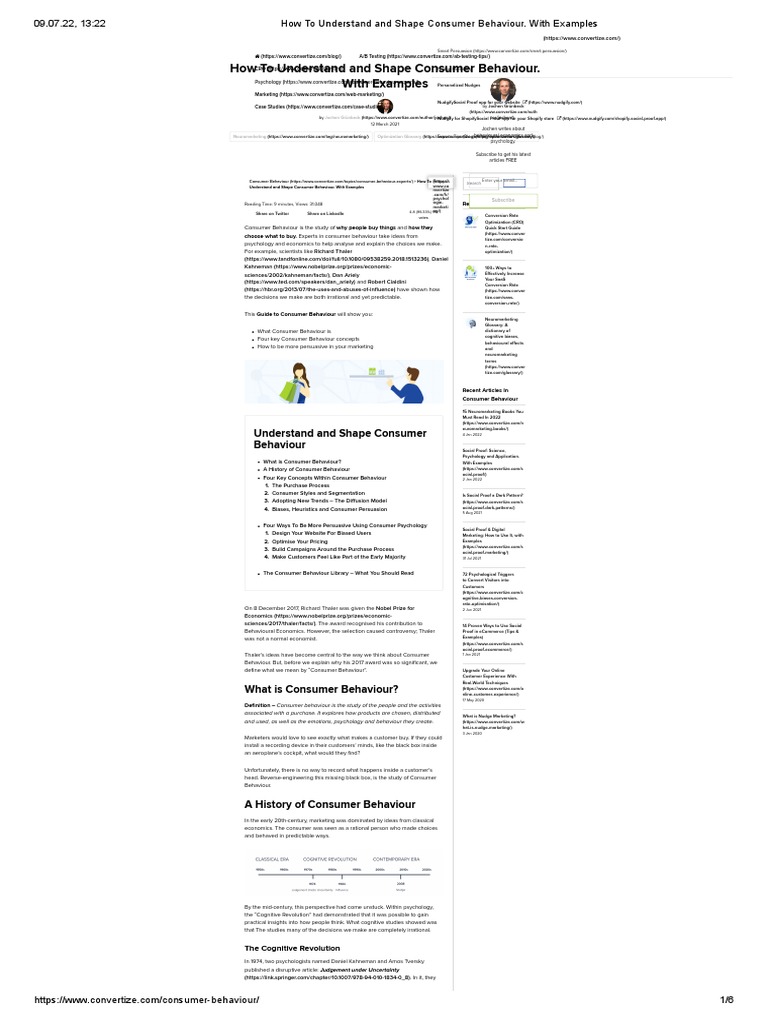 How To Understand and Shape Consumer Behaviour. With Examples | PDF ...
