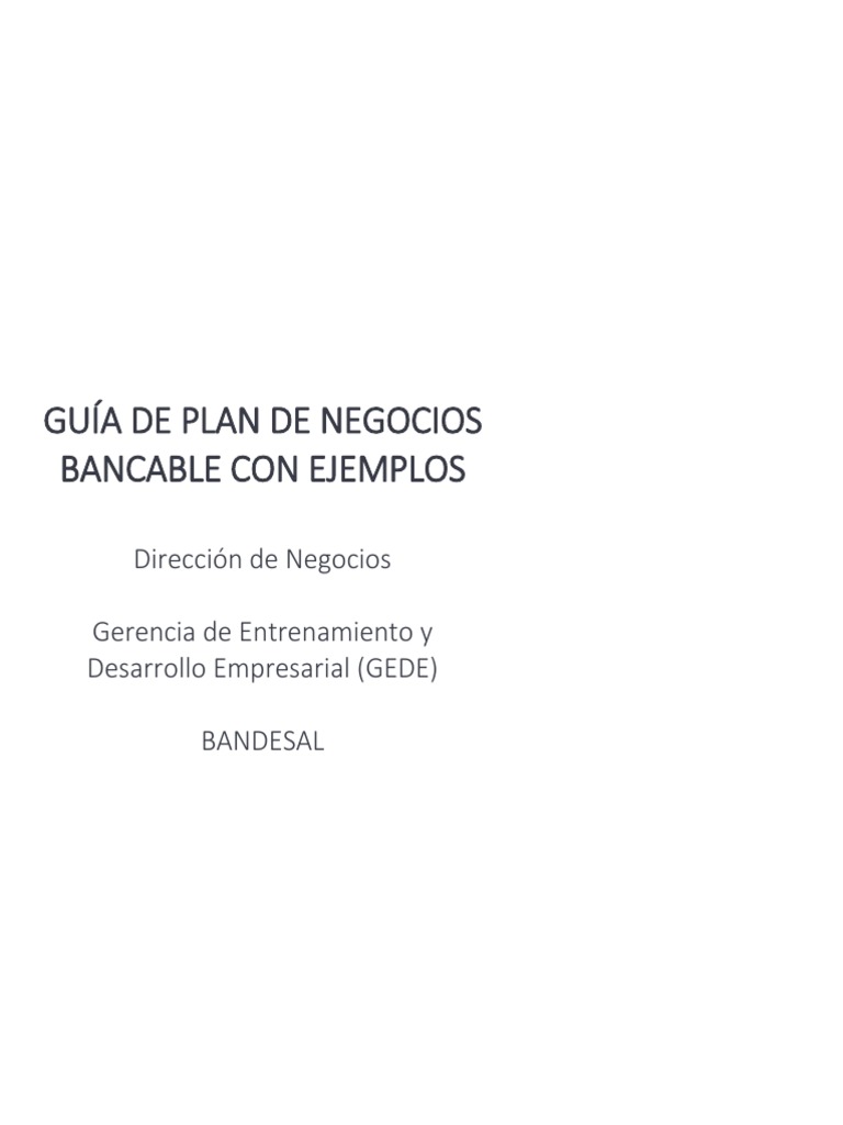 Guia Con Ejemplos Plan de Negocio | Descargar gratis PDF | Marketing ...