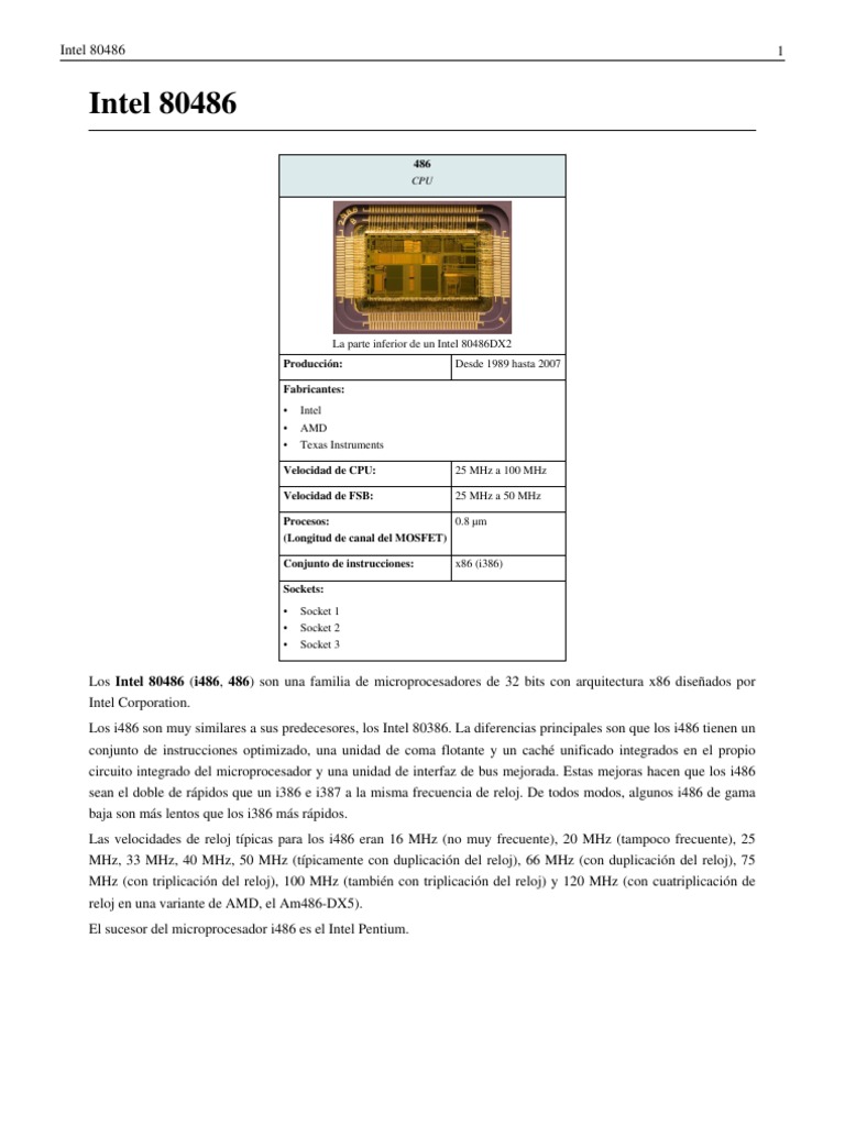 Arquitectura 486 | PDF | Microprocesador | Arquitectura X86