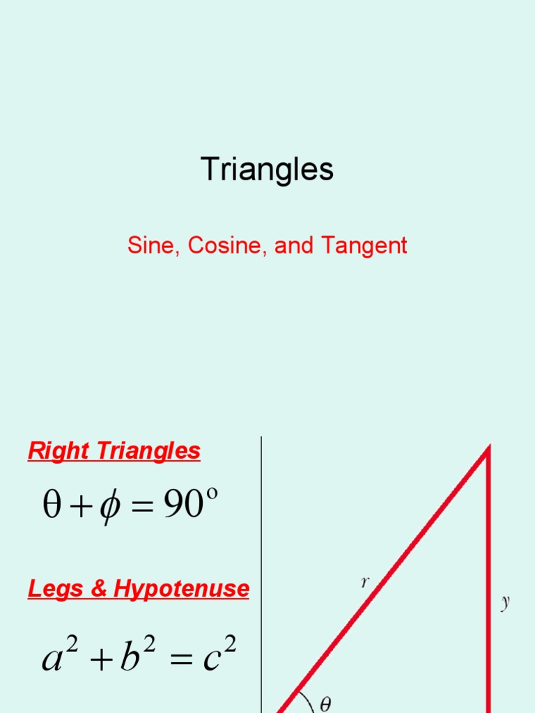 Triangles: Sine, Cosine, and Tangent | PDF