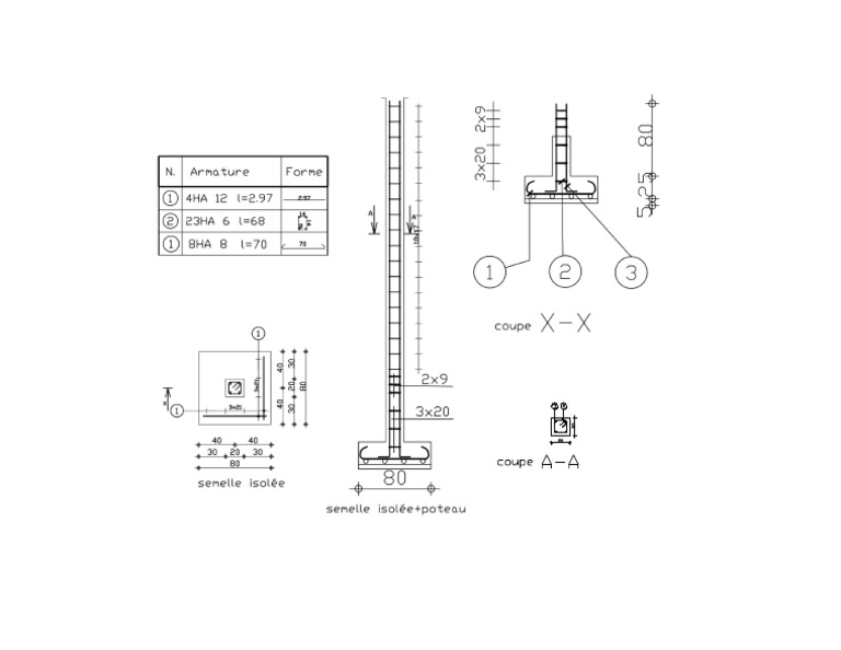 Ferraillage Poteau Le Plus Charge | PDF