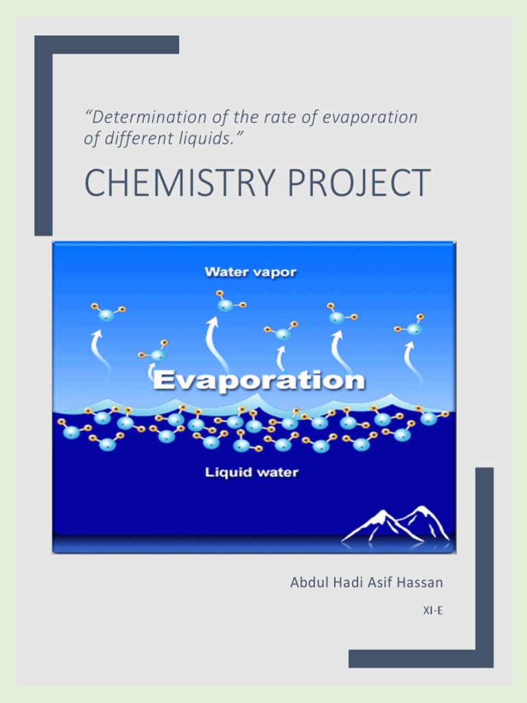 Chemistry Project For Class 11 | PDF | Evaporation | Physics