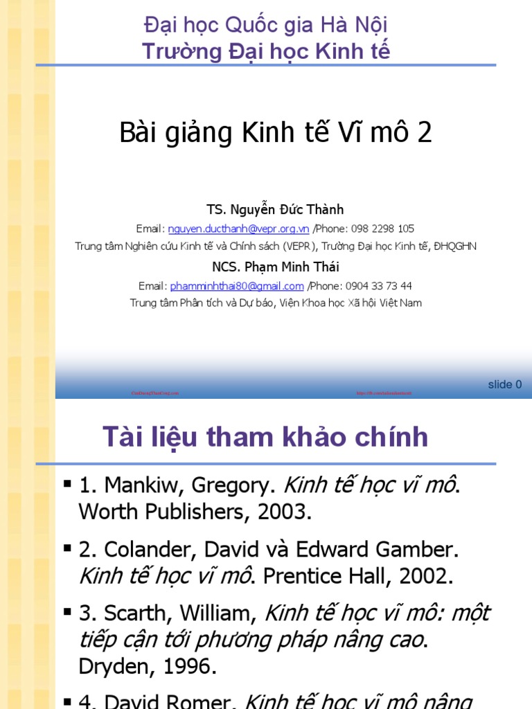 (KTVM) Kinh Te Vi Mo 2 Nguyen Duc Thanh KTVM 2 Chuong 1 Gioi Thieu Chung (Cuuduongthancong - Com ...